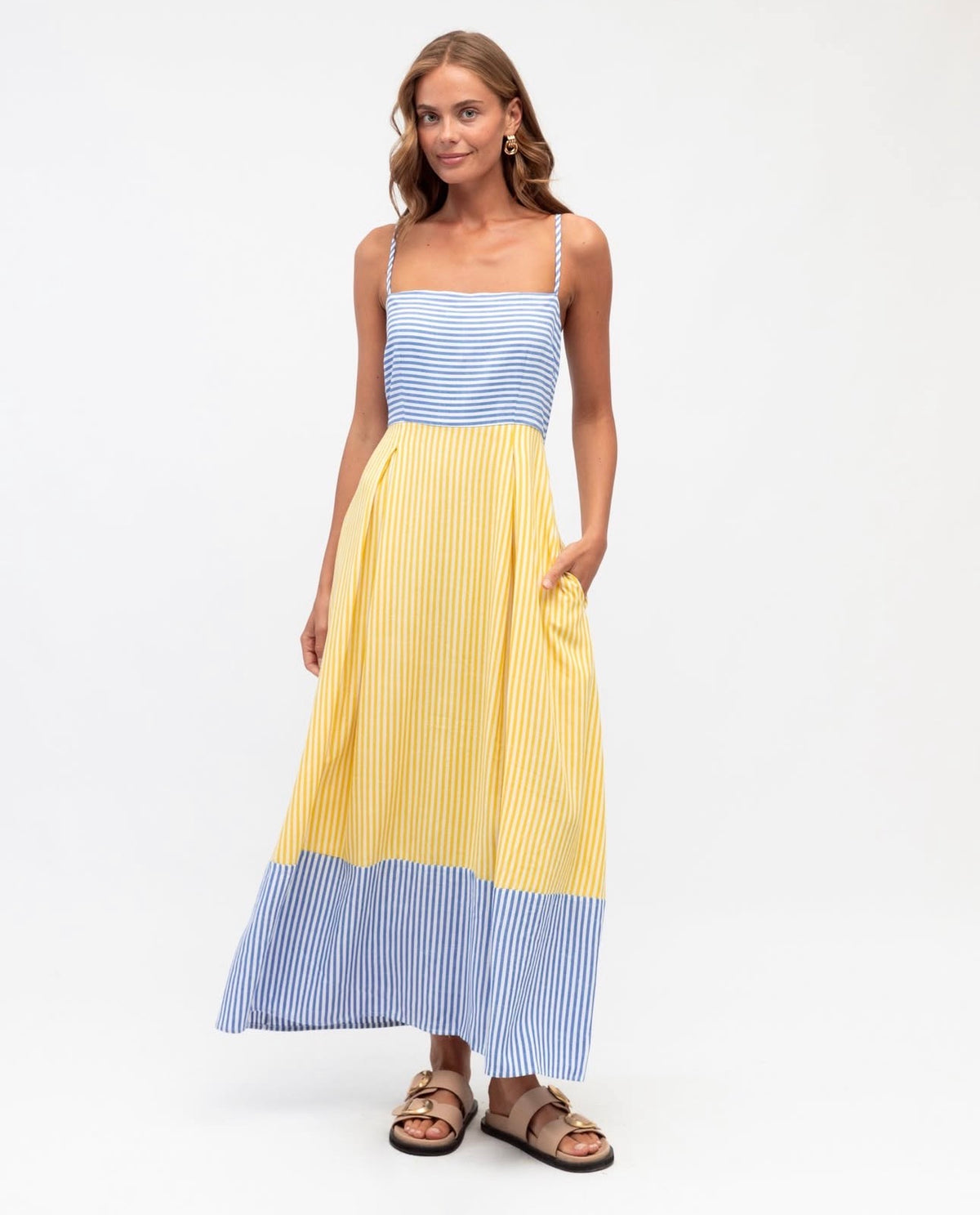 Label of Love Blue Multi Maxi Dress | What The Frock Designs